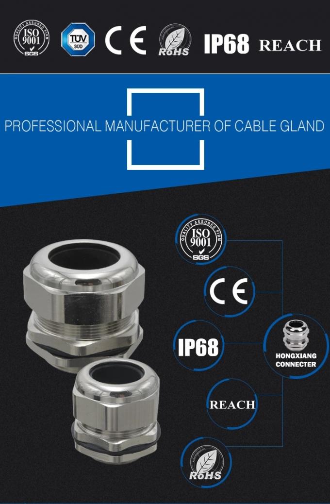 Water Proof Brass Cable Gland Strengthened IP68 Industrial Cable Glands ...