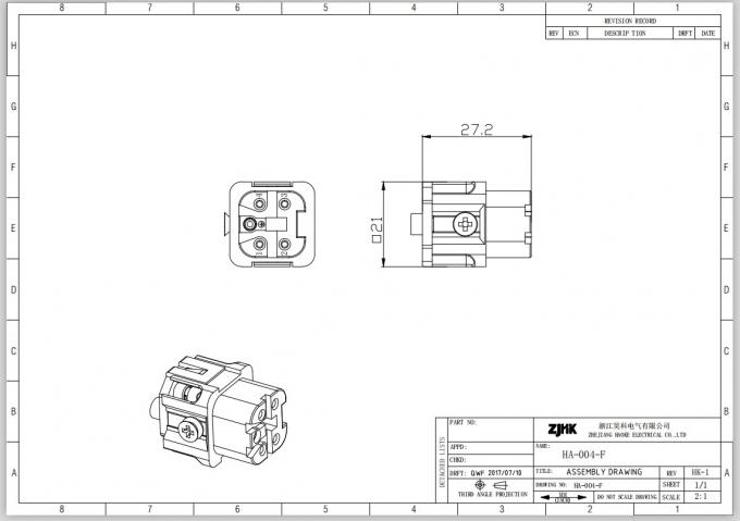 Screw Heavy Duty 4 Pin Connectors Male And Female Connectors Square ...