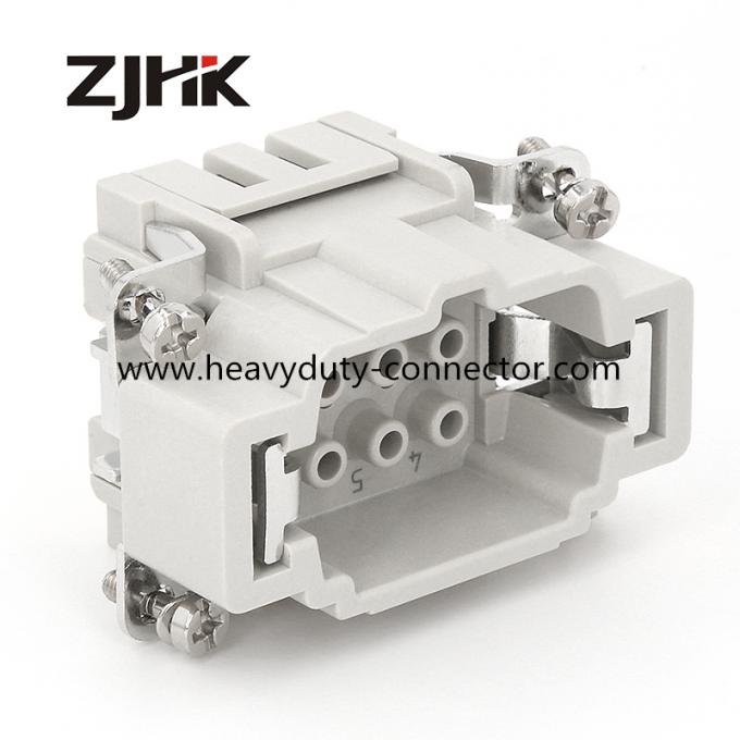 6P Heavy Duty Crimp Connectors Male Part Silver Plated Replace Han 6E ...