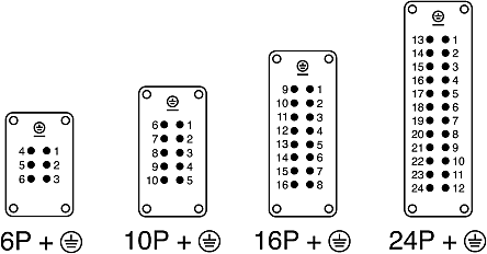 16A 6 Pin Heavy Duty Connector Cage Clamp Inserts 500V 09330062616 ...