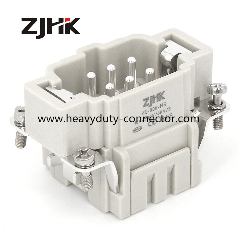 6 Pin Cage Clamp Termination 16A 500V Spring Connector Similer Harting ...