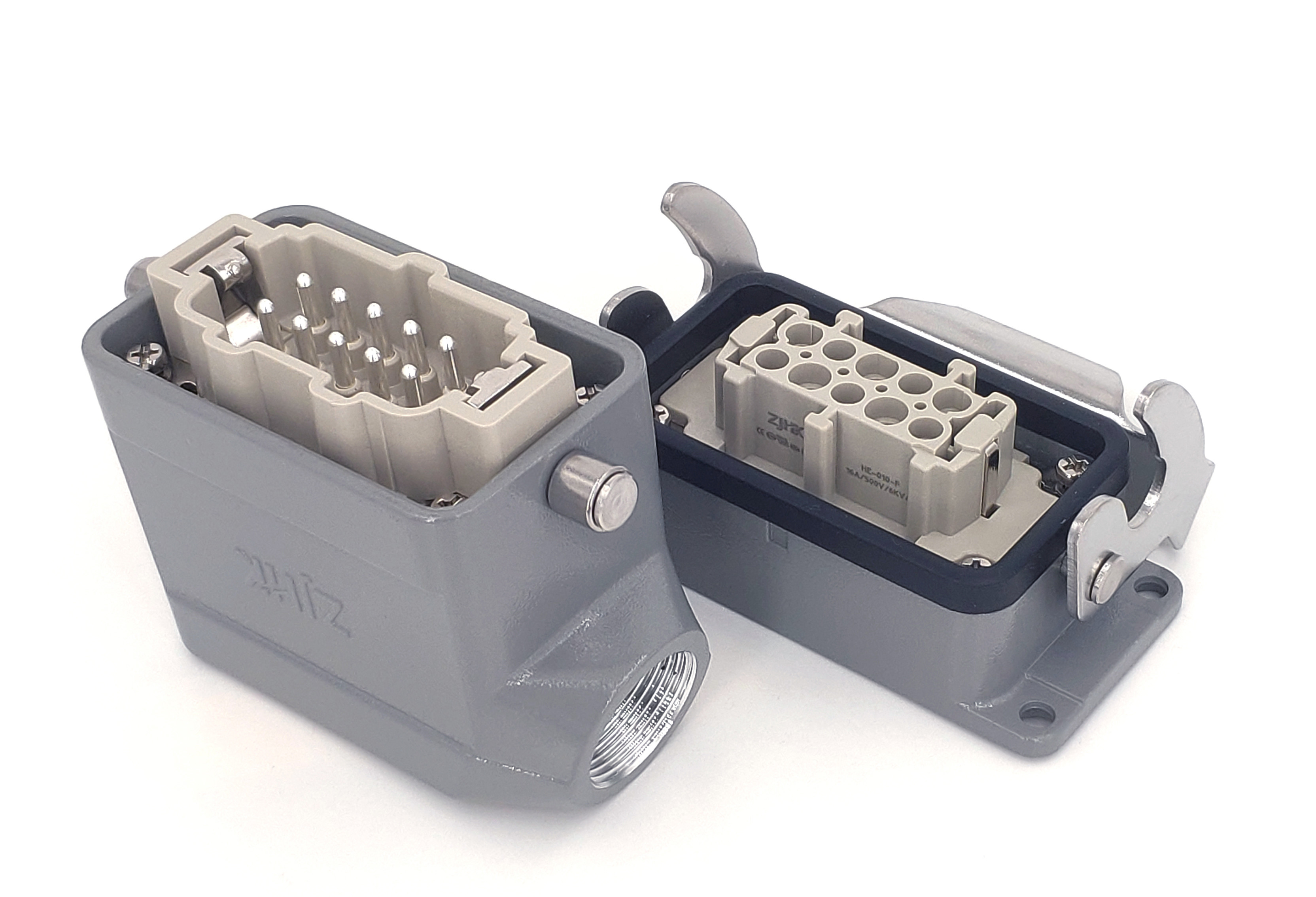 HE 10-Pin Heavy Duty Connector 16A IP67 Waterproof Industrial Plug