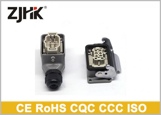 H6B - BK - 1L Heavy Duty Dc Connectors , 6 Pin Rectangular Connector 09300060301